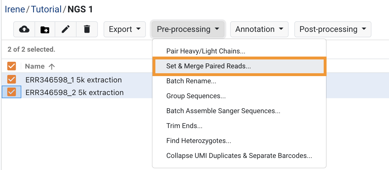 Workflows for NGS Antibody Analysis – Geneious Biologics Support